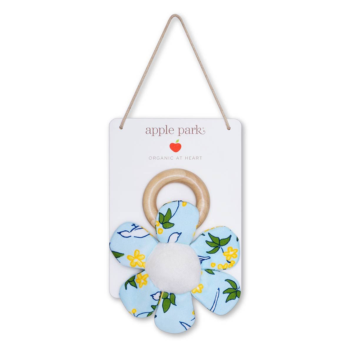 Apple Park Enchanted Leaves Blue Teething Rattle: Perfect for Newborns