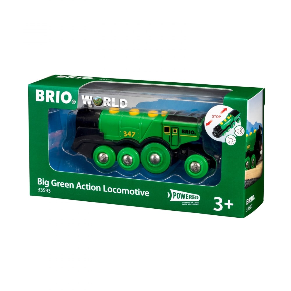 BRIO Big Green Action Locomotive: Lights, Sound & Fun