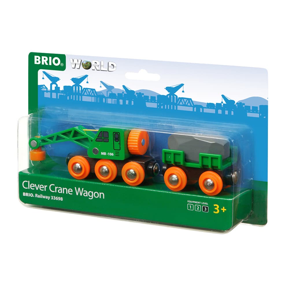 BRIO Clever Crane Wagon: Retro Design for Heavy Load Transport