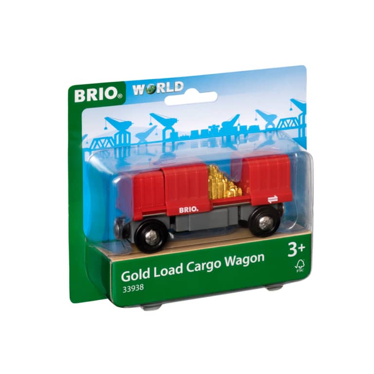 BRIO Vehicle - Gold Load Cargo Wagon, 2 pieces