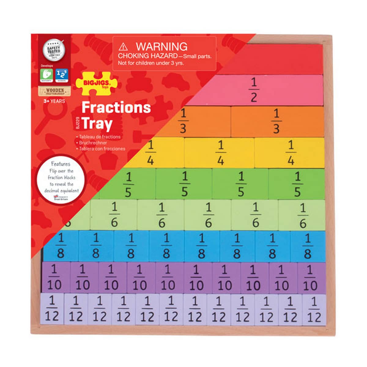 Buy Bigjigs Fractions Tray - Making Learning Fractions Fun and Easy