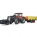 Bruder Case IH Optum 300CVX with Frontloader and Bale Trailer with 8 ...
