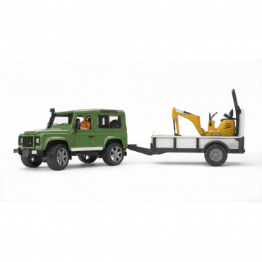 Bruder Land Rover Defender and Trailer, JCB and Worker – Jadrem Toys