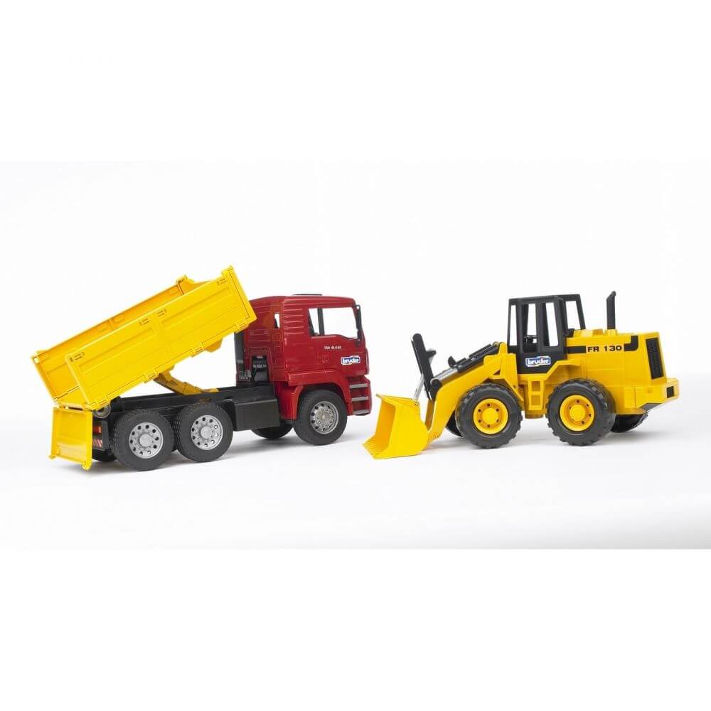 Bruder MAN TGA Construction Truck and Road Loader: Realistic Kids Play