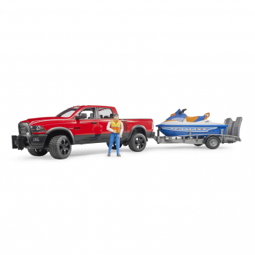 Bruder RAM 2500 Power Wagon, Trailer, Water Craft and Driver – Jadrem Toys