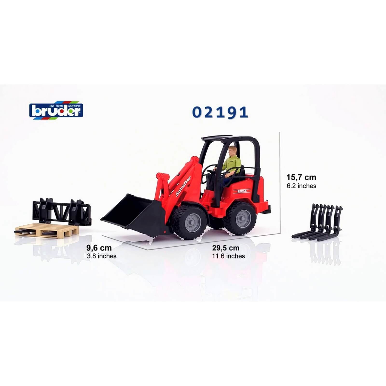 Bruder Schaffer Compact Loader 2034 with Figure and Accessories ...