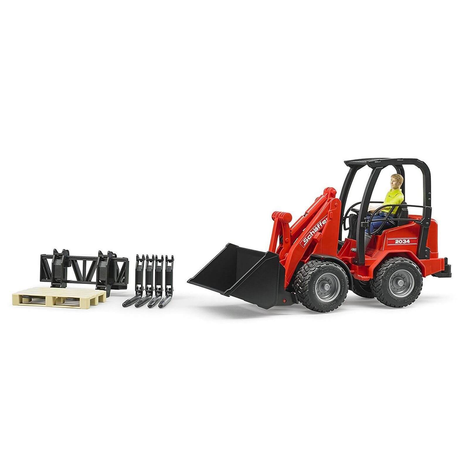 Bruder Schaffer Compact Loader 2034 with Figure and Accessories ...