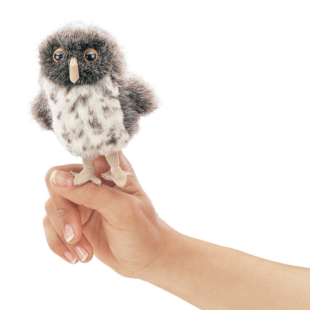 Folkmanis® Pack of 4 Mini Spot Owl Grey Finger Puppets