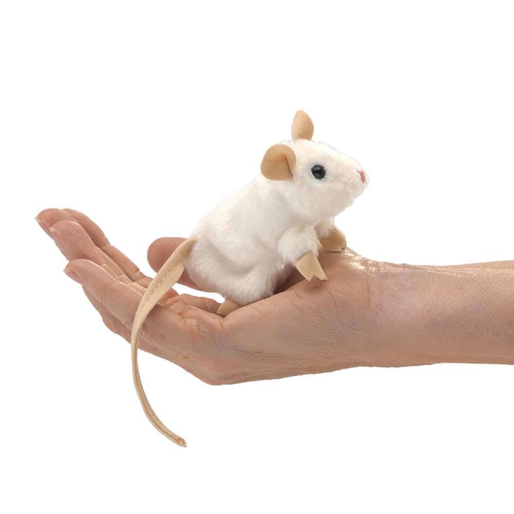 Folkmanis® Pack of 4 Mini White Mouse Finger Puppets