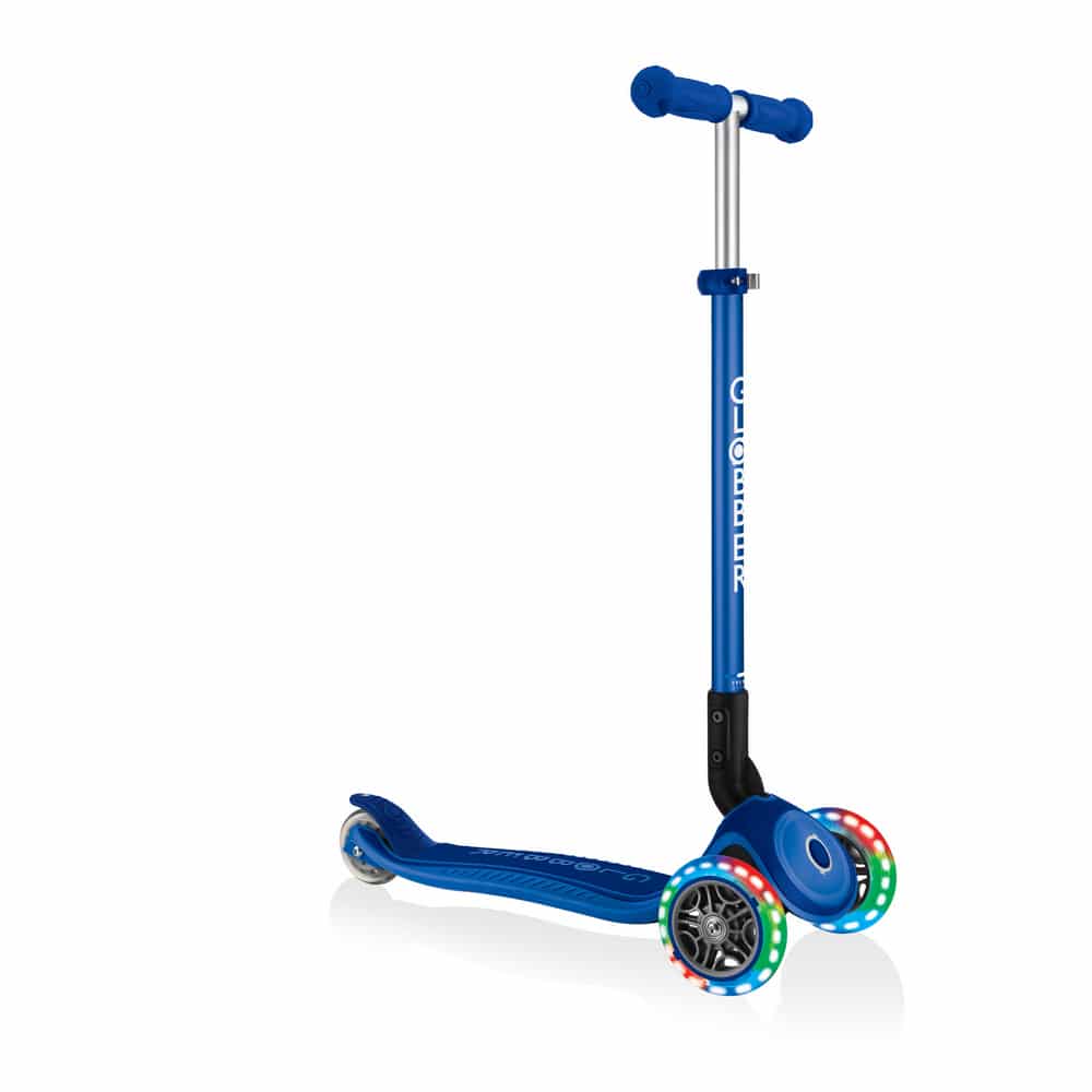 Globber® PRIMO PLUS Foldable Navy Blue Scooter + Light up Wheels ...