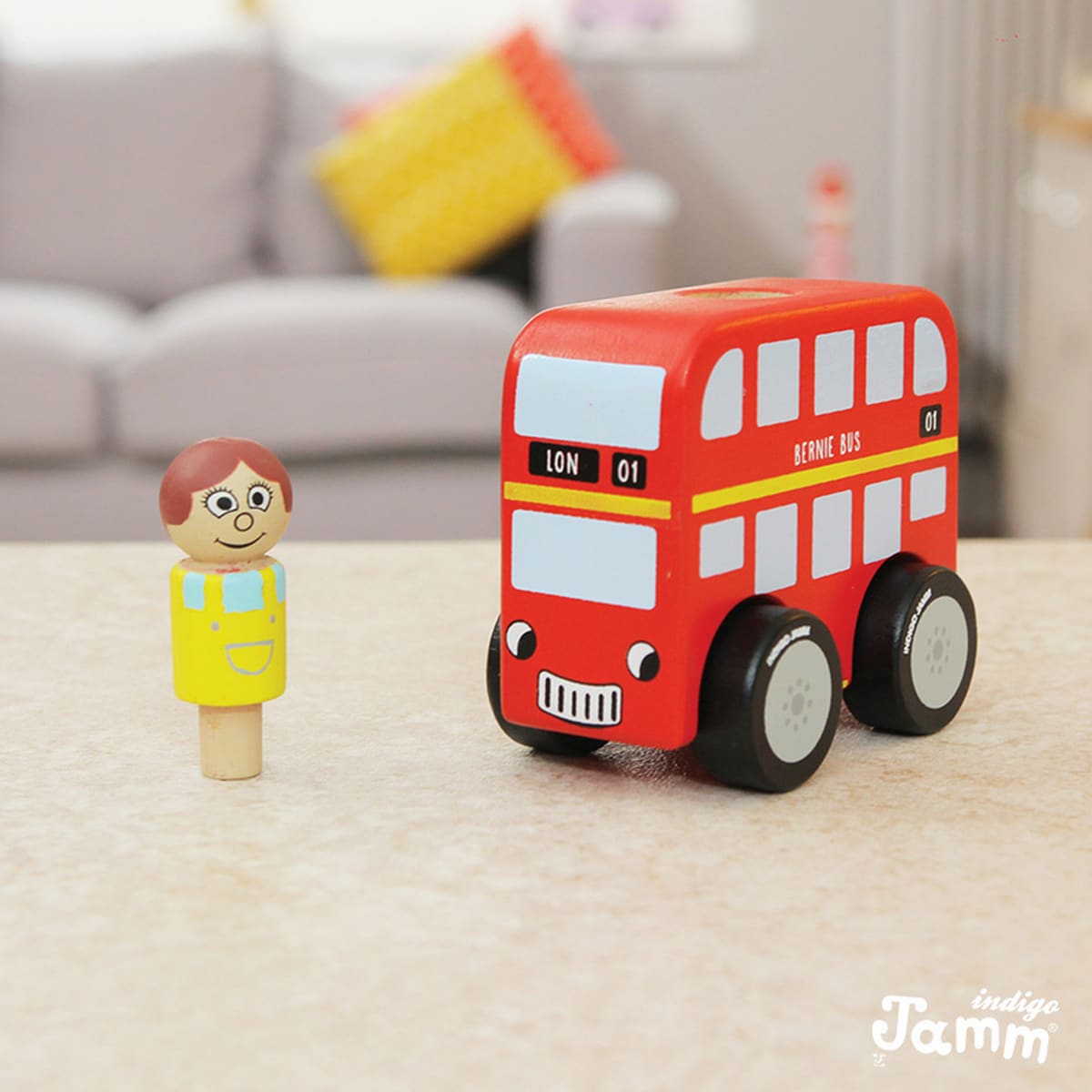 Indigo Jamm Mini Bernie Bus: Eco-Friendly First Vehicle Toy