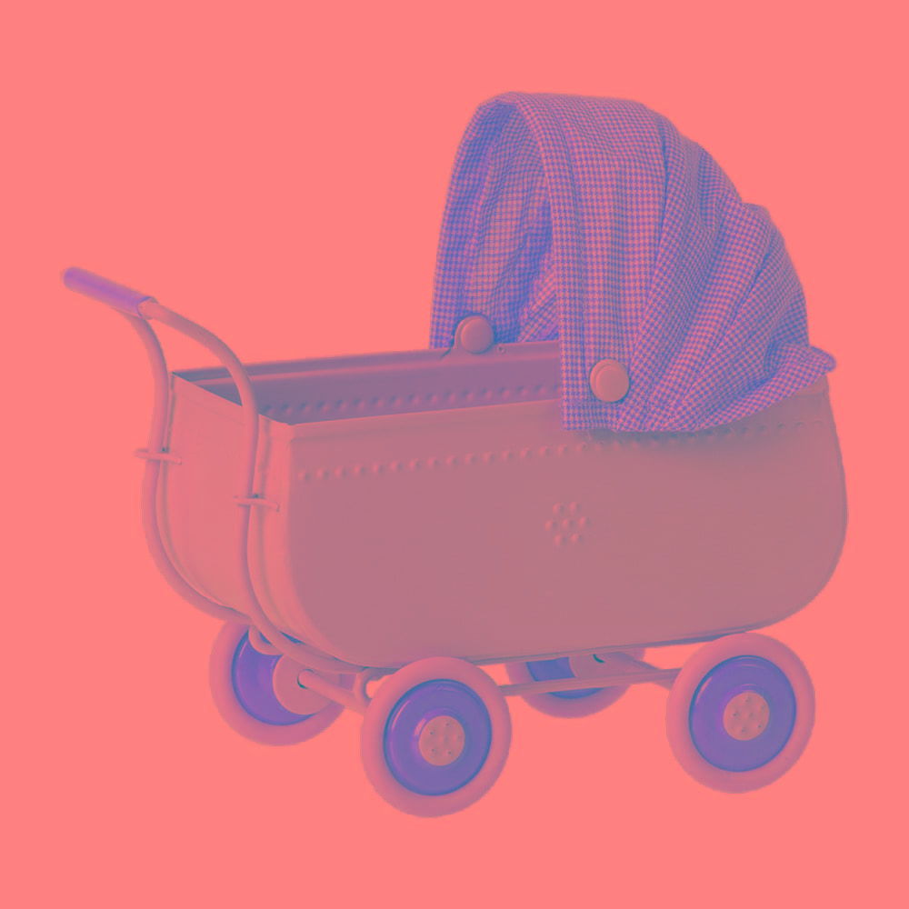 Maileg Pram Micro Coral