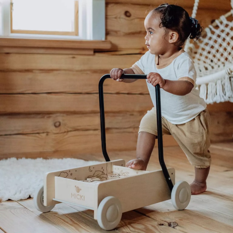 Micki Premium Wooden Baby Walker Natural