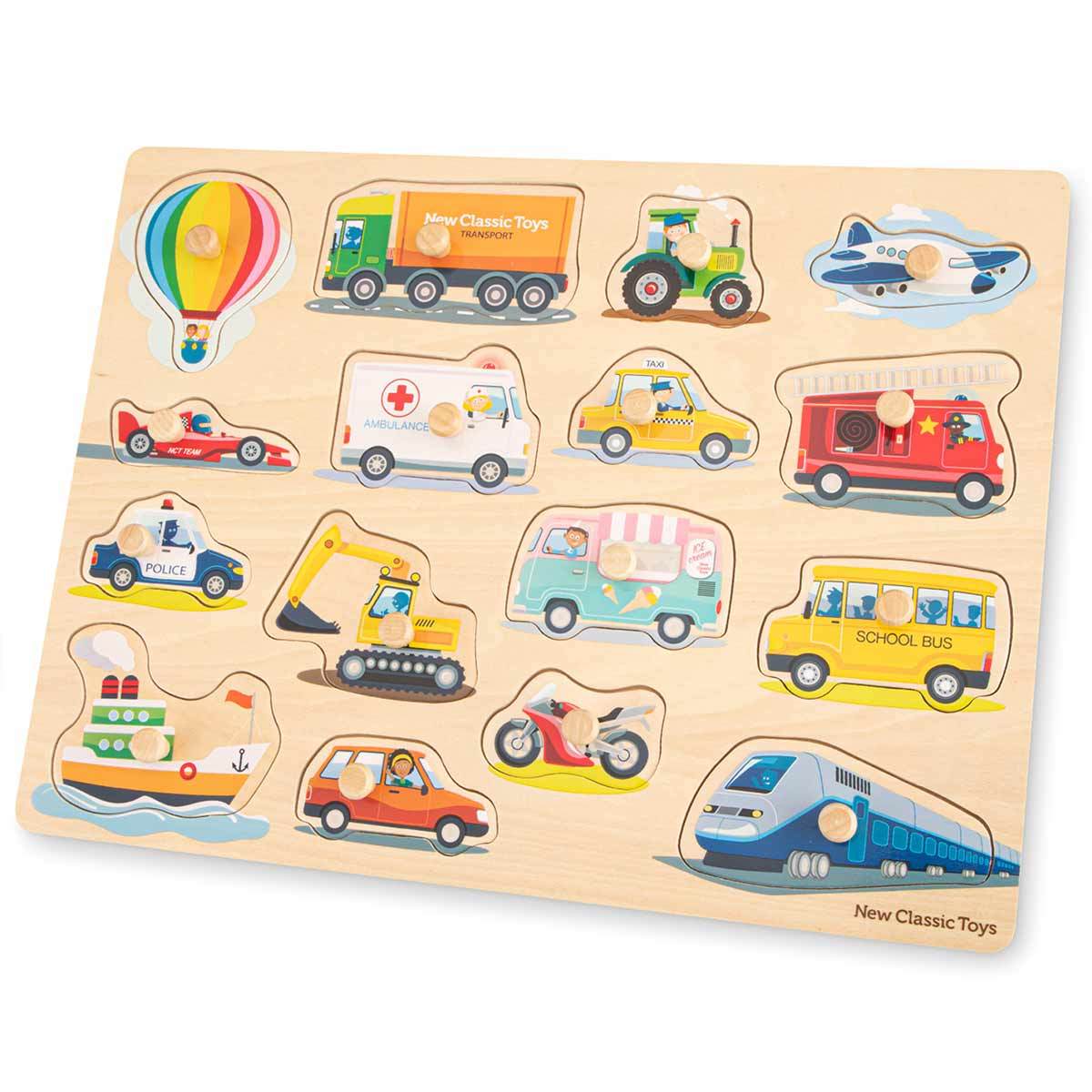 New Classic Toys FSC Large Peg Puzzle Transport: Learning Fun for ...