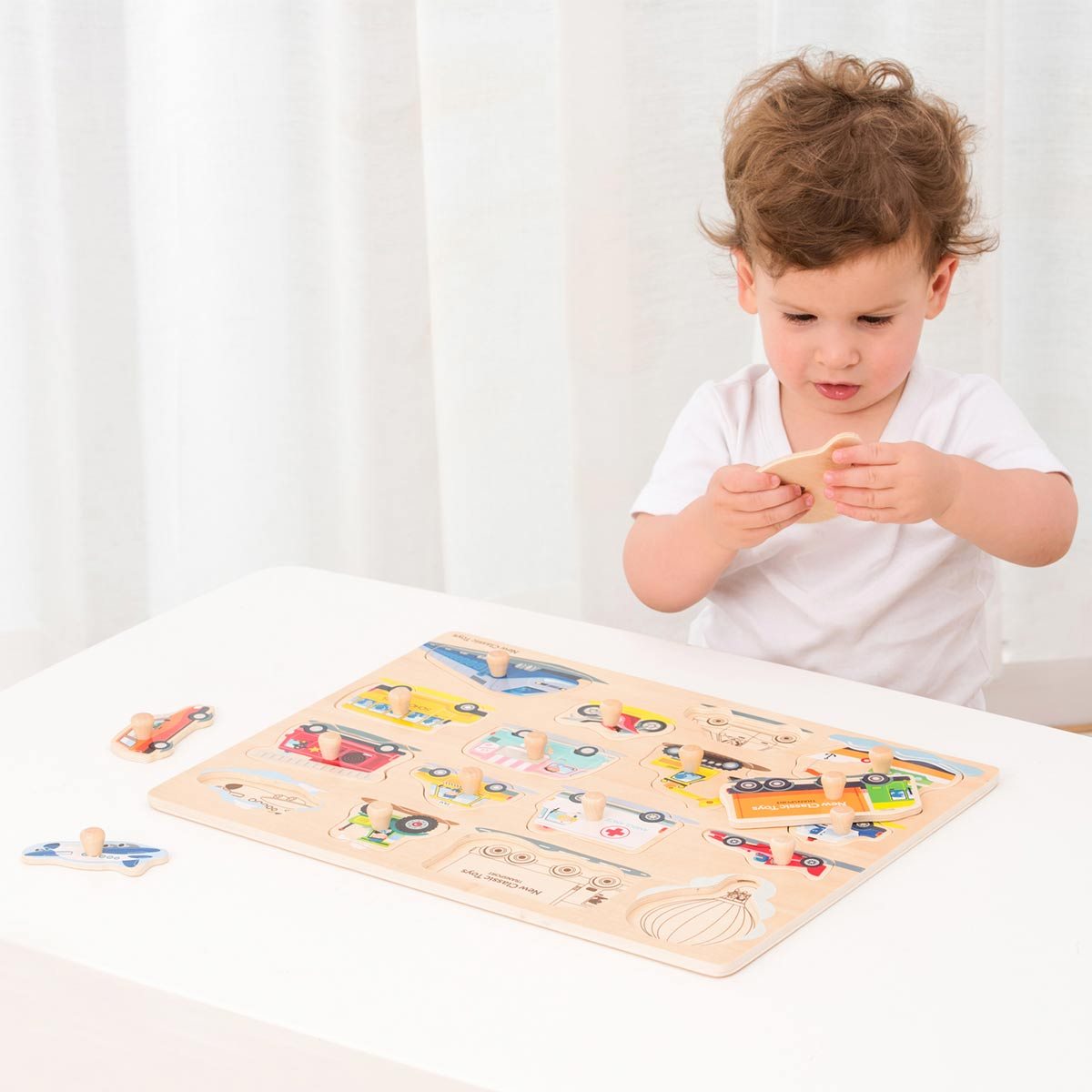 New Classic Toys FSC Large Peg Puzzle Transport: Learning Fun for ...