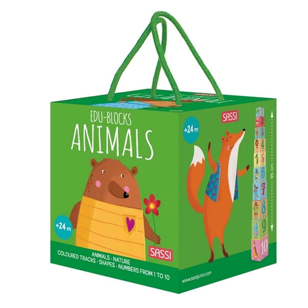 Sassi® Edu Animals Blocks & Book Set, 10 pcs
