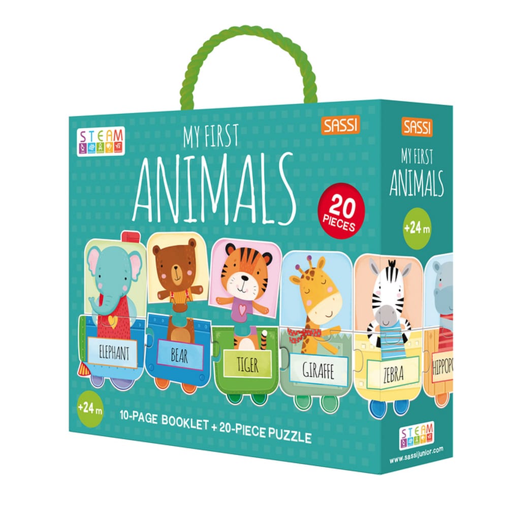 Sassi® My First Animals Puzzle & Book Set | Jadrem Toys
