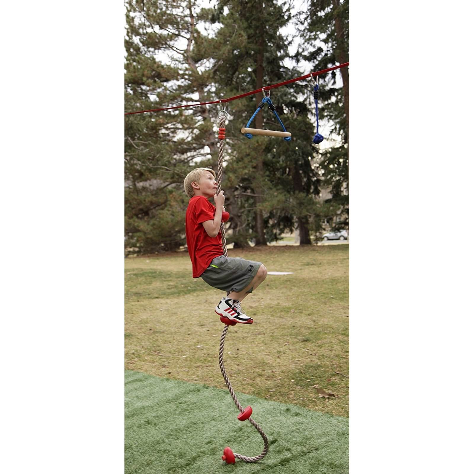 Slackers Ninja Climbing Rope 2.4m with Foot Holds | Jadrem Toys