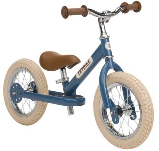Trybike 2 in 1 Matte Blue Vintage Balance Bike and Helmet – Jadrem Toys
