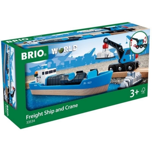 BRIO Freight Ship and Crane – Jadrem Toys
