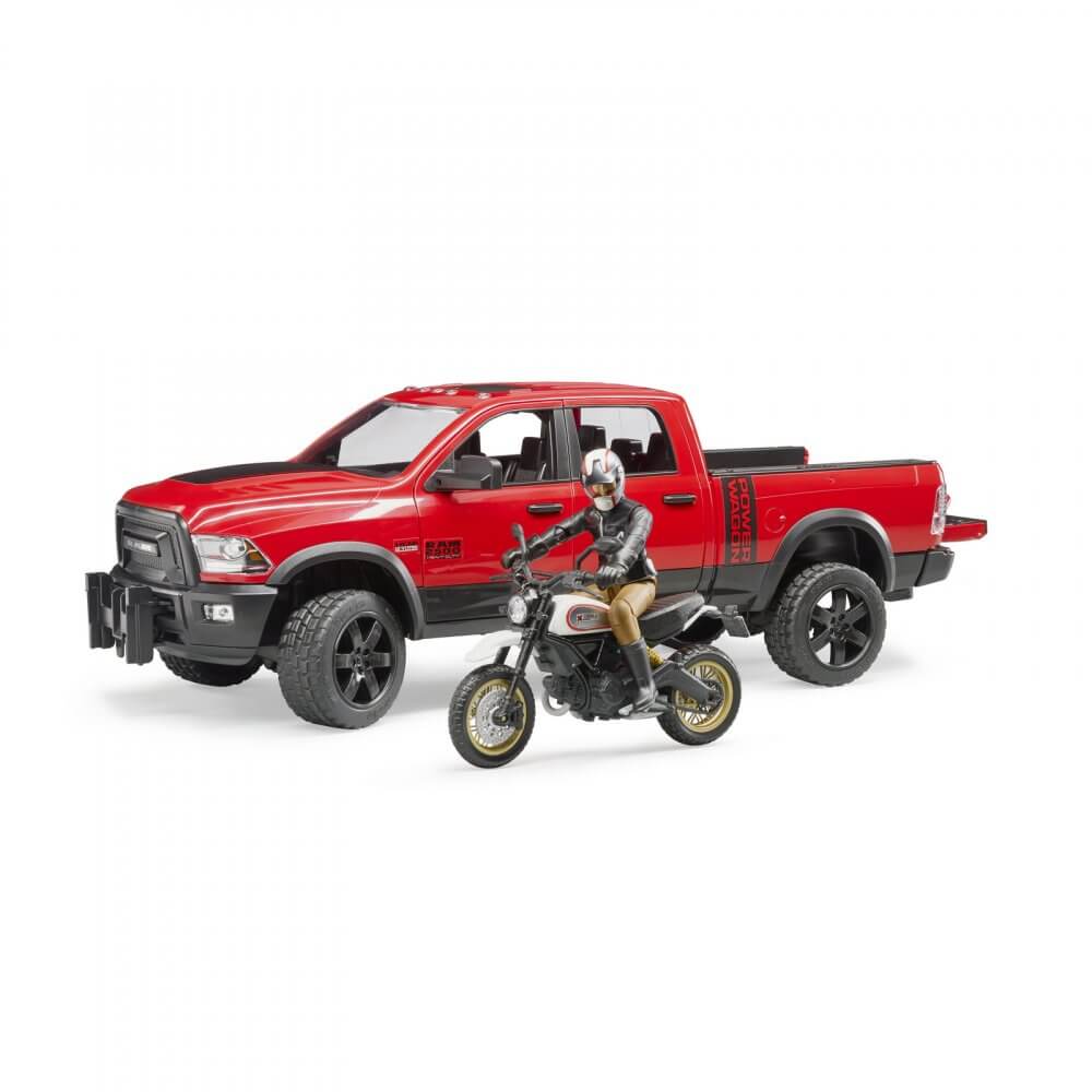 Bruder RAM 2500 Power Wagon with Ducati and Driver – Jadrem Toys