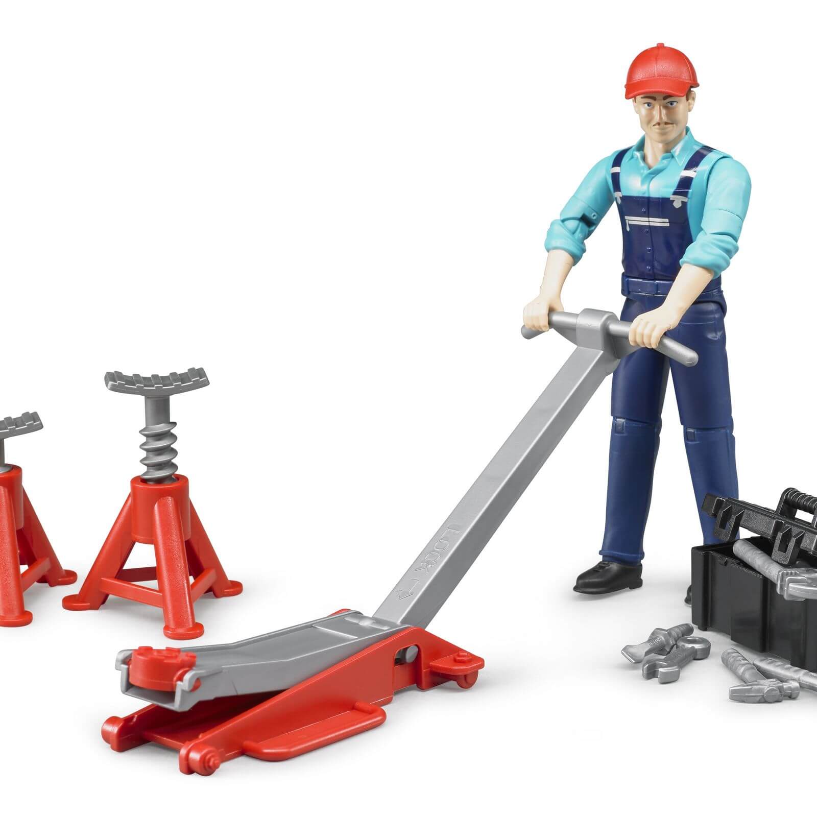 Bruder Bworld Figure Set Mechanic with Garage Equipment | Jadrem Toys