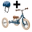 Trybike Matte Blue Vintage Balance Bike and Helmet